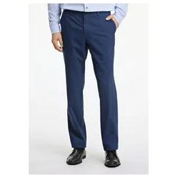 Anzughose LINDBERGH "Anzughose Modern Fit", Herren, Gr. 27, blau (mid navy mel), Obermaterial: 54% Polyester, 44% Wolle, 2% Elasthan; Futter: 95% Polyester, 5% Elasthan, meliert, normal, Hosen Anzughose