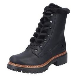 Winterstiefelette Rieker, Damen, Gr. 37, schwarz, Lederimitat, unifarben, Schuhe Winterstiefelette, Schn&uuml;rboots, Profilsohle -150 Jahre Rieker Jubil&auml;umsartikel