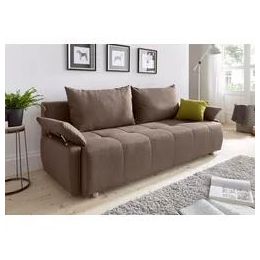 Schlafsofa Collection AB "Funtastic, B: 212 cm, Liegel. 145x187 cm", braun (macchiato), B:212cm H:84cm T:96cm, Zierkissen: 100% Polyester;Struktur (100% Polyester);Kunstleder SOFTLUX;Microfaser PRIMABELLE (100% Polyester), Sofas, Schlafsofa, Bettfunktion, Bettkasten, Armteilverstellung & 1 Zierkissen, Federkern