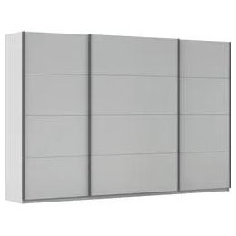 Schwebet&uuml;renschrank OTTO HOME "Kleiderschrank Schrank Garderobe AGORDO mit Dekor- oder Hochglanzfront", grau (seidengrau, griffleisten graumetallic), B:315cm H:229cm T:62cm, Holzwerkstoff, Schr&auml;nke, Schwebet&uuml;renschrank, in 4 Breiten und 2 H&ouml;hen MADE IN GERMANY