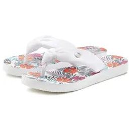 Badezehentrenner Venice Beach "Sandale, Badeschuh, Sommerschuhe, Badelatsche, Flip Flop, Badeschlappe", Damen, Gr. 43, wei&szlig;, Obermaterial: 100% Textilmaterial. Decksohle: 100% Textilmaterial. Futter: 100% Textilmaterial. Laufsohle: 100% Synthetik, gemustert, Schuhe, Zehentrenner mit wasserabweisender und leichter Sohle VEGAN
