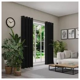 Neutex for you! Verdunkelungsvorhang NEUTEX FOR YOU "INSULA", schwarz, B:140cm H:195cm, Polyester, Gardinen, Uni-Dimout f&uuml;r starke Verdunklung, nach Ma&szlig;