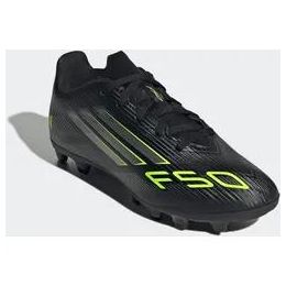 Fu&szlig;ballschuh Adidas PERFORMANCE "F50 CLUB FG/MG KIDS", M&auml;dchen, Gr. 33, schwarz (core schwarz, iron metallic, lucid lemon), Synthetik, Schuhe Fu&szlig;ballschuh, geeignet f&uuml;r Rasen- und Kunstrasenpl&auml;tze, f&uuml;r Kinder & Jugendliche