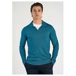 Strickpullover LINDBERGH "Strickpullover Slim Fit", Herren, Gr. M, gr&uuml;n (petrol), Obermaterial: 80% Viskose, 20% Nylon, V-Ausschnitt, Pullover Strickpullover