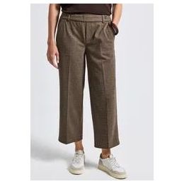 Stoffhose Street One, Damen, Gr. 46, L&auml;nge 26, braun (bark braun), Stoff, 70% Polyester, 24% Viskose, 3% Elasthan, 3% Polyamid, unifarben, straight fit 7/8-L&auml;nge, Hosen Stoffhose, High Waist