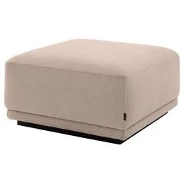 Hocker Musterring, sand, B:80cm H:41cm T:80cm, 94% Polyester, 6% Nylon, Hocker, Hocker, mit Wellenunterfederung & HR-Kaltschaum, Holzrahmen in Schwarz