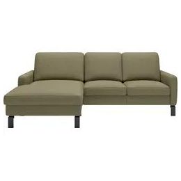 Ecksofa Home Affaire "Lecce, L-Form, Federkernpolsterung, Breite 224 cm", oliv, B:224cm H:86cm T:164cm, 100% Leder, Sofas, Ecksofa, inkl. saugroboterfreundliche H&ouml;he & schmale Armlehnen
