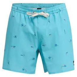 Boardshorts Quiksilver "Stretch Printed Volley 16", Herren, Gr. L, aqua spaced out, Obermaterial: 92% Microfaser, 8% Elasthan;, Hosen