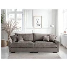 Big-Sofa Home Affaire "Finca XL, B: 190 cm", taupe, B:190cm T:123cm, 100% Polyester, Sofas, Big-Sofa, Mega-Sofa, Cord oder Chenille-Struktur, mit Federkern & 4 Zierkissen