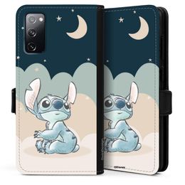 DeinDesign Galaxy S20 Handy Klapph&uuml;lle Handyh&uuml;lle aus Kunst Leder schwarz Flip Case Moon Disney Lilo & Stitch Sideflip mit Lasche