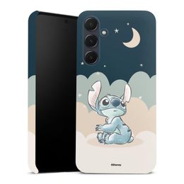 DeinDesign Galaxy A55 5G Handy Premium Case Smartphone Handyh&uuml;lle Schutzh&uuml;lle gl&auml;nzend Moon Lilo & Stitch Disney Premium Case