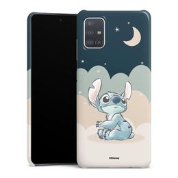 DeinDesign Galaxy A51 Handy Premium Case Smartphone Handyh&uuml;lle Schutzh&uuml;lle gl&auml;nzend Moon Lilo & Stitch Disney Premium Case