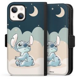 DeinDesign Galaxy A51 Handy Klapph&uuml;lle Handyh&uuml;lle aus Kunst Leder schwarz Flip Case Moon Lilo & Stitch Disney Sideflip mit Lasche
