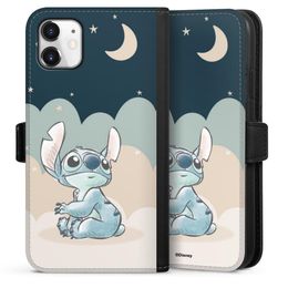 DeinDesign iPhone 11 Handy Klapph&uuml;lle Handyh&uuml;lle aus Kunst Leder schwarz Flip Case Moon Lilo & Stitch Disney Sideflip mit Lasche