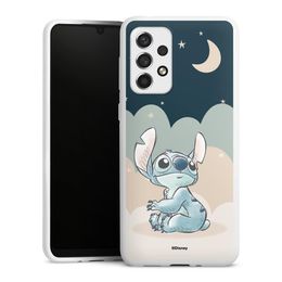 DeinDesign Galaxy A33 5G Handy Silikon H&uuml;lle Case wei&szlig; Handyh&uuml;lle Lilo & Stitch Disney Moon Silikon Case