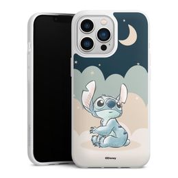 DeinDesign iPhone 13 Pro Handy Silikon H&uuml;lle Case wei&szlig; Handyh&uuml;lle Moon Lilo & Stitch Disney Silikon Case