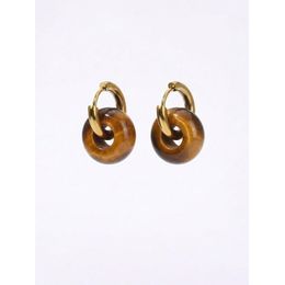 Nemomatheo Earrings 'Himmelskreis' female Brown size 2.5 cm x 2.5 cm