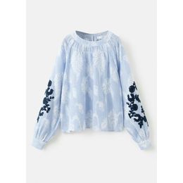 Mango Kids Bluse 'Roma' M&auml;dchen Gr&ouml;&szlig;e 164 pastellblau / dunkelblau