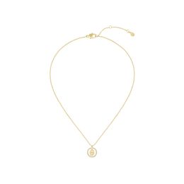 BOSS Damen Kette mit Anh&auml;nger "DOUBLE B DIVINE", Edelstahl, L: 51 B: 2mm, gold, Edelstahl, B:2mm, Halsketten, mit Glasstein