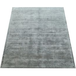 Teppich Paco Home, B:80cm H:9mm L:150cm, grau, Viskose, Wohnzimmer, Teppiche, "Glori 330", Handweb, Kurzflor, 100% Viskose, handgewebt, mit leichtem