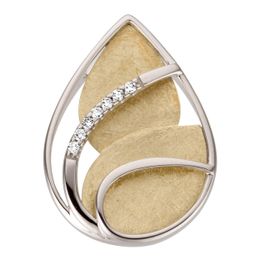 Jobo Damen Kettenanh&auml;nger "Anh&auml;nger Tropfen 22,1 mm mit 7 Diamanten", SI = kleine Einschl&uuml;sse, Diamanten Gelbgold 585 Wei&szlig;gold 585gelbgold 585,
