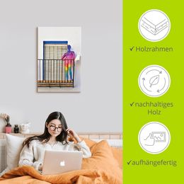 Wandbild Artland, B:40cm H:60cmfarbe bild(er): farbig, Leinwand, Wohnzimmer, Bilder, "Regenbogen Schaufensterpuppe", als Alubild, Leinwandbild,