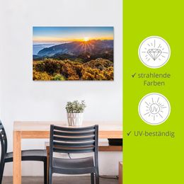 Wandbild Artland, B:120cm H:80cmfarbe bild(er): orange, Alu Dibond, Wohnzimmer, Bilder, "Sonnenaufgang &uuml;ber Madeira Bica da Cana", als Alubild,