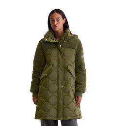 Marc O'Polo MARC O'POLO Damen Daunenjacke "mit l&auml;ssigen Teddypl&uuml;sch-Details"mossy olive, Gr. 38, unifarben, Obermaterial: 100% Polyester; F&uuml;llung: 70% Daune, 30%