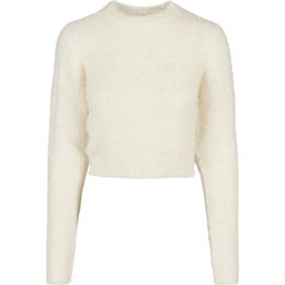Urban Classics Damen Sweatshirt "Urban Classics Damen Ladies Cropped Feather Sweater"sandwei&szlig;, Gr. XL, unifarben, 51% Polyacryl, 49% Polyamid,