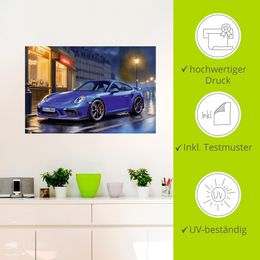 Wandbild Artland, B:90cm H:60cmfarbe bild(er): blau, Vinyl, Wohnzimmer, Bilder, "Porsch urban", als Alubild, Leinwandbild, Poster, Wandaufkleber in