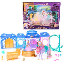 Spin Master Kinder Anziehpuppe "Unicorn Academy - Stall Starglow Fountain & Stable", bunt, Kunststoff, Puppen, mit Licht und Sound