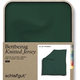 Bettbezug Schlafgut, B:200cm L:200cm, gr&uuml;n, Jersey, Obermaterial: 95% Baumwolle, 5% Elasthan, Bettbez&uuml;ge, "KNITTED JERSEY Bio-Baumwolle mit Elasthan,