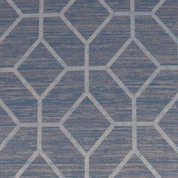 Boutique Vliestapete "Boutique - Vliestapete Asscher Geo Sapphire - 10mx52cm", B/L: 0,52m x 10m, Rollen: 1, blau, Wohnzimmer, Tapeten, Boutique -