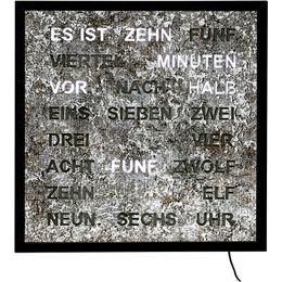 AMS Wanduhr, B/H/L: 40cm x 4cm x 40cm, schwarz, Wanduhren, Quarzuhr, Digitaluhr, Wohnzimmer, Esszimmer, K&uuml;che, Arbeitszimmer,B&uuml;ro