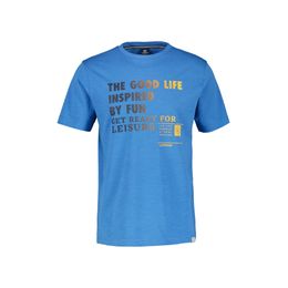 Lerros Herren T-Shirt "Herren T-Shirt mit Frontprint", blau, Gr. S, 100% Baumwolle, Shirts