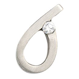 Jobo Damen Kettenanh&auml;nger "Anh&auml;nger Tropfen 15,4 mm", SI = kleine Einschl&uuml;sse, Diamanten Platin 950platin 950, Diamanten, Platin 950,