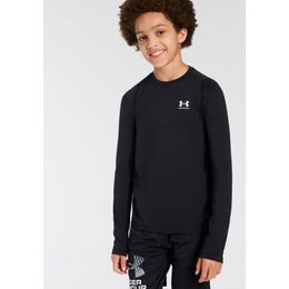 Under Armour Jungen Trainingsshirt "UA HG ARMOUR LS"schwarz,, wei&szlig;, Gr. M, Obermaterial: 90% Polyester, 10% Elasthan, Shirts, mit ergonomischen