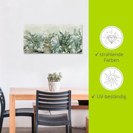 Wandbild Artland, B:150cm H:75cmfarbe bild(er): gr&uuml;n, Alu Dibond, Wohnzimmer, Bilder, "Exotischer Floral Garten Landschaft", als Alubild,