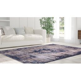 Teppich Arte Espina, B:200cm H:9mm L:290cm, blau, Polyester, Wohnzimmer, Teppiche, "Vintage 8403", Kurzflor, Wohnzimmer