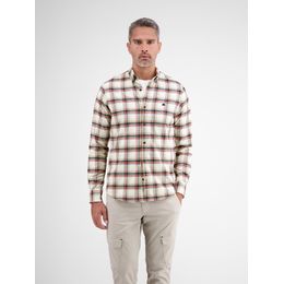 Lerros Herren Langarmhemd "Langarmhemd, BIG FLANNELCHECK", wei&szlig;, Gr. S, 98% Baumwolle, 2% Elasthan, Hemden
