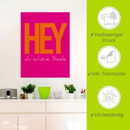 Wandbild Artland, B:90cm H:120cmfarbe bild(er): pink, Vinyl, Wohnzimmer, Bilder, "Hey du sch&ouml;ne Seele", als Alubild, Leinwandbild, Poster,