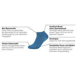 Camano Herren Sneakersocken "ca-soft", Gr. 39, blau, Baumwollmischung, meliert, Socken, mit weichem Komfortbund ohne dr&uuml;ckende N&auml;hte