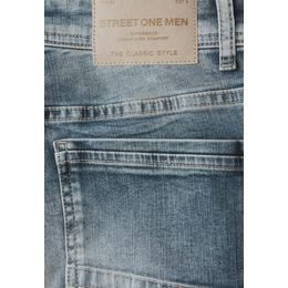 Slim-fit-Jeans Street One MEN, Herren, Gr. 29, L&auml;nge 30, soft gr&uuml;ncast random wash, Jeans, 88% Baumwolle, 10% Polyester, 2% Elasthan, unifarben, lang, Jeans Slim-fit-Jeans, Middle Waist