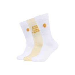 s.Oliver Damen Socken "Socken originals bestickt 3er Pack", Gr. 39transparent gelb, 66% Baumwolle, 28% Polyester, 5% Elastodien, 1% Elasthan,