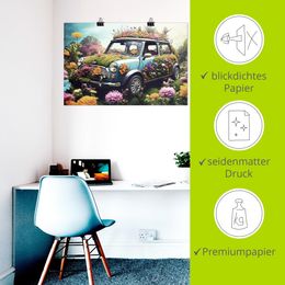 Wandbild Artland, B:90cm H:60cm, bunt, Papier, Wohnzimmer, Bilder, "Flowerpower Mini", als Alubild, Leinwandbild, Poster, Wandaufkleber in verschied.
