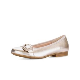 Ballerina Gabor "Eleganter Ballerina", Damen, Gr. 38, gold, Schuhe Ballerina