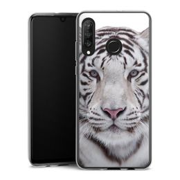 DeinDesign Huawei P30 Lite Handy Silikon H&uuml;lle Case transparent Handyh&uuml;lle Winter Snow Tiger Silikon Case