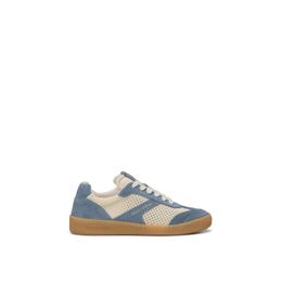 Marc O'Polo MARC O'POLO Damen Sneaker "aus edlem Rindleder mit H&auml;keleins&auml;tzen", Gr. 37, blau, Obermaterial: 50% Leder, 25% Baumwolle, 25% Polyester, unifarben,