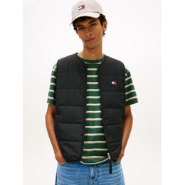 Tommy Jeans Herren Steppweste "TJM HERITAGE FLAG QUILTED"schwarz, Gr. XL, unifarben, Web, Obermaterial: 100% Nylon, Westen, Underliner Regular fit