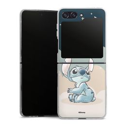 DeinDesign Galaxy Z Flip 5 Handy Hard Case Schutzh&uuml;lle transparent Smartphone Handy H&uuml;lle Lilo & Stitch Disney Moon Hard Case